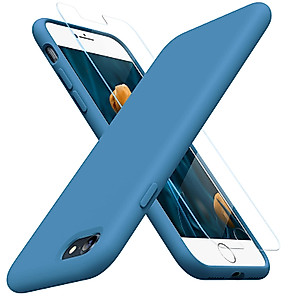 Miracase Ultra Slim Designed for iPhone SE Case 2022(3rd Gen)/iPhone SE 2020 Case(2nd Gen)/iPhone 7 Case/iPhone 8 Case with Screen Protector, Multi-Color Silicone Shockproof Phone Case(Capri Blue)