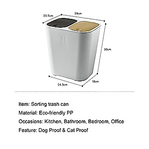 UNIONTOP Garbage Can with Lid Slim Trash Can for Kitchen Bathroom Bedroom Office, Dog Proof Trash Can Orange, Trash Classification Cans