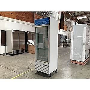 Commercial Freezer Glass 1 door Single Door Coated Steel Frame&Exterior, Aluminium Interior Upright Reach-in 28"W, Capacity 13cu.ft NSF Display Merchandiser-10°F~ 0°F D368-BM-F