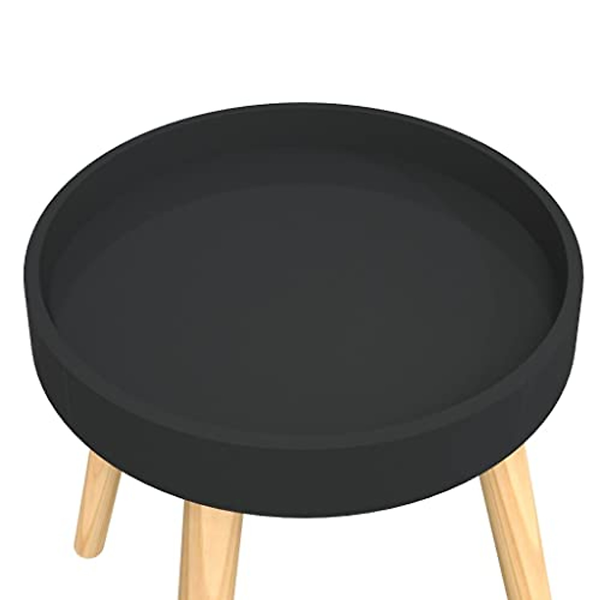 QJBSAVVA Side Table Black 15"x15"x15.7" Engineered Wood&Solid Wood Pine,Garden Tables Bedside Table Hallway Tables Entry Tables Suitable for Home, Office, Bedroom, Meeting Room