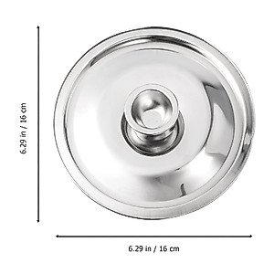 DOITOOL Stainless Steel Cover Bowl- 6.3in Small Universal Lid for Pots- Reusable Mini Pan Lid Bowl Covers with Handle for Pot and Pans