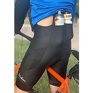 Urban Cycling Apparel Men's MTB Bib Shorts, with 4 Pockets (X-Large) Black