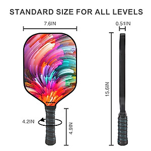 TIAPAD Pickleball Paddles Set of 2/4, USAPA Approved Pickleball Rackets Set, Grip Tapes, Pickle Balls Portable Pickleball Bag Fiberglass Lightweight Pickle Ball Paddle (Light Color - 4balls)