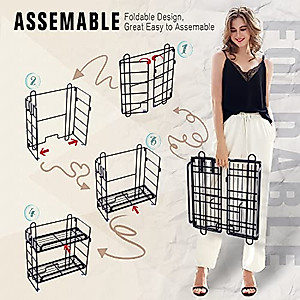 Over The Toilet Storage Shelf, Over-the-toilet Storage Rack, Over Toilet Bathroom Organizer Adhesive Wall Hanging Shelves with Toilet Paper Holder&Hooks, Space Saver for Small Room (2-Tier, Black)