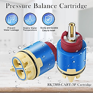 Vayolli RK7300-CART-3P Pressure Balancing Cartridge Replacement,RK7300-CART-3P Shower Cartridge Compatible with Z-7300,Z-7301,Z-7302 Series Single Handle Faucets Tub and Shower Valve (1)