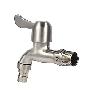 ViaGasaFamido Garden Tap 304 Stainless Steel Outside Wall Mounted Water Faucet Adapter for Laundry Bathroom Washing Machine Mop Pool Tub,Single Handle Cold(#1)