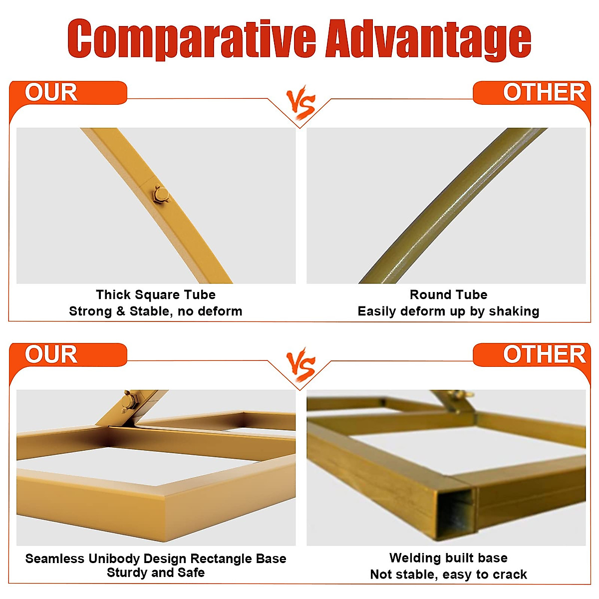 Wokceer Round Backdrop Stand 8FT Gold Wedding Arch Metal Circle Balloon Arch Stand for Birthday Party Wedding Bridal Shower Anniversary Ceremony Candy Tables Decoration