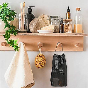 cobee Mesh Shower Bag, Portable Mesh Shower Caddy, Quick Dry Tote Bag with Zipper, Toiletry Organizer Bag for Gym Travel Camping Swimming Beach(Black)