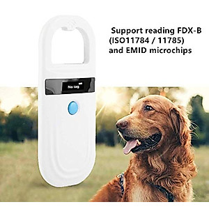 Microchip Reader RFID 134.2Khz, Pet ID Microchip Scanner with 0.91 Inch High Brightness OLED Display and Rechargable by Type-C for Animal Tracking