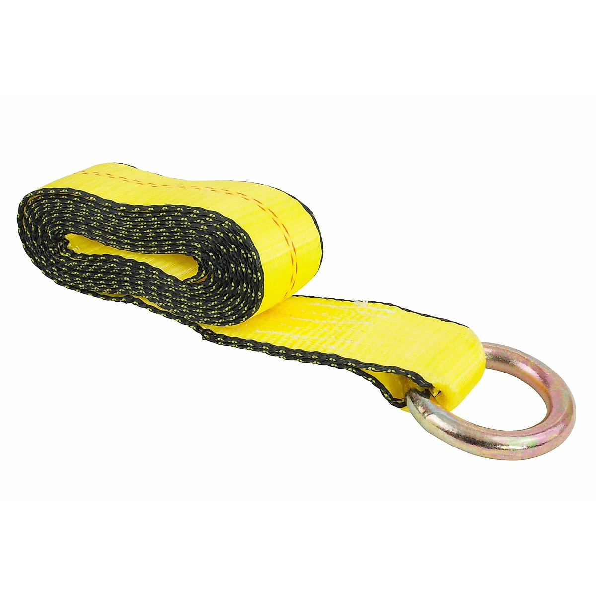 Mytee Products 4 Pack 2" x12' Car Tie Down Straps for Trailer with Chain Extension - 3333 Lbs WLL Lasso Style Tire Straps for Car Trailer with Ratchets - Vehicle Tie Down Wheel Strap for Hauling Cars