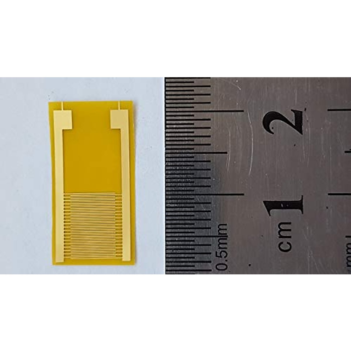 15 Pieces/Pack 100μm Flexible Polyimide (PI) Interdigitated Gold Electrodes IDE Medical Sensor Gas Sensor Interdigital Capacitor Arrays Chip Wearable Device (10mm-20mm)