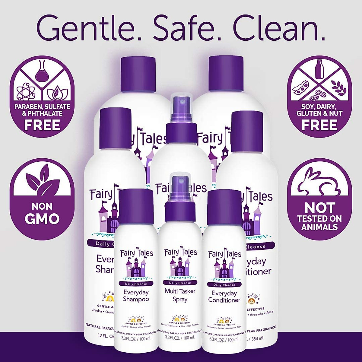 Fairy Tales Daily Cleanse Everyday Kids Shampoo - Gentle Natural Defining Shampoo, Tangle Free, Moisturizing and Hydrating Formula, Paraben Free - 12 oz (2 Pack)