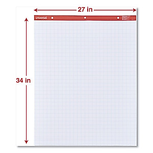 Universal 35602 Recycled Easel Pads, Quadrille Rule, 27 x 34, White, 50 Sheet (Case of 2 Pads)
