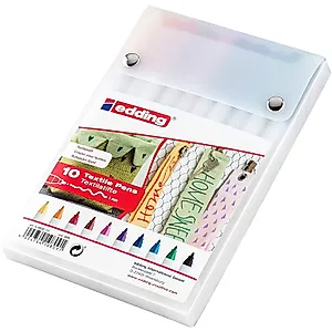 edding 4600 Textile Pen Bullet Tip Pack of 10 - Assorted, black (AMAKIT577-41028ED)