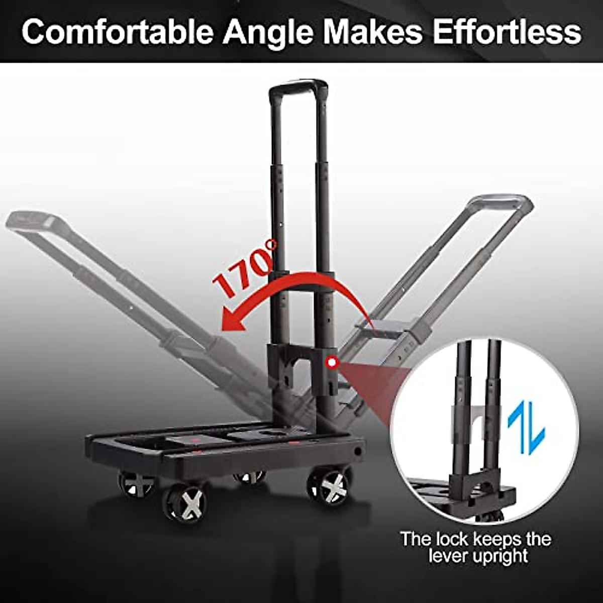 GtIiFmTe Folding Hand Truck, Lightweight Hand Truck Dolly Foldable ...