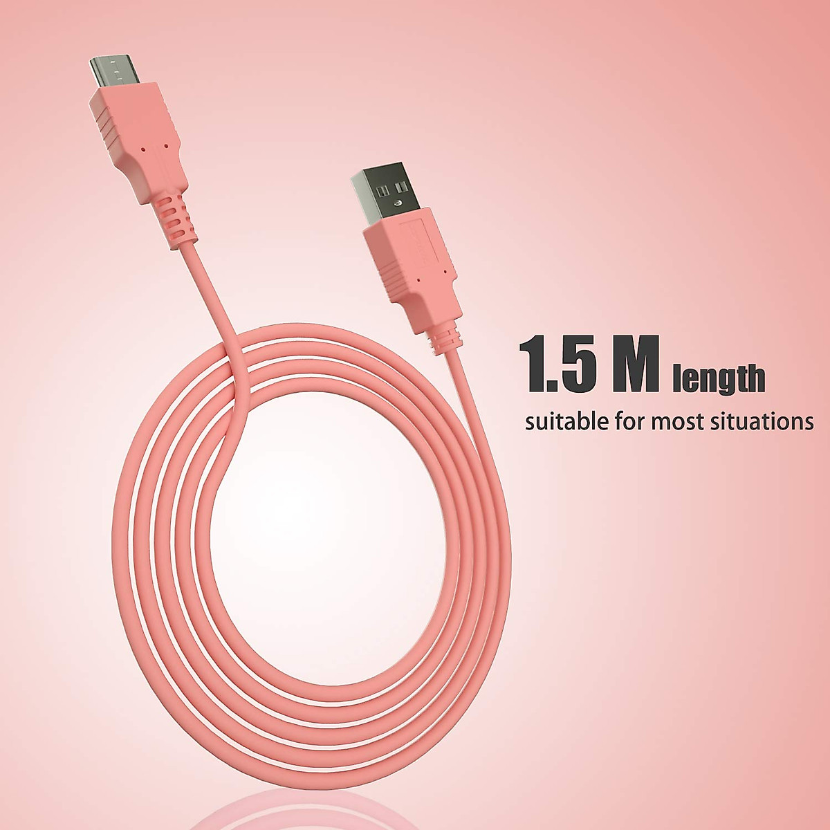 HEATFUN Fast Charging Cable for Switch, MacBook, Pixel C, LG Nexus 5X G5, Nexus 6P/P9 Plus, One Plus 2, Sony XZ and More - Coral (4.92ft)