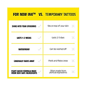 Inkbox Temporary Tattoos, Semi-Permanent Tattoo, One Premium Easy Long Lasting, Water-Resistant Temp Tattoo with For Now Ink - Lasts 1-2 Weeks, Butterfly Tattoo, 1 x 1 in, Flutter