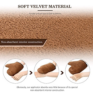 SATINIOR 4 Packs Self Tanning Mitt Applicators Double Sided Sunless Tanning Mittens Reusable Applicator Mittens Tanner Gloves with Thumb(Brown)