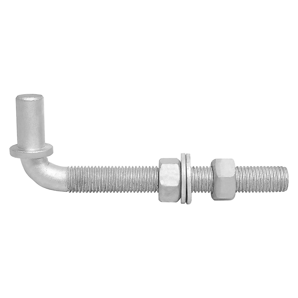 Wulankd 2Pcs 6 inch Heavy Duty J-Bolt Gate Hinge with 5/8" for Chain Link Fence, Galvanized Steel Post Gate Hinges for Farm Gate Hardware, Nuts & Washers Included