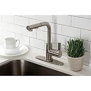 Kingston Brass LS2718CTL Continental Pull-Out Sprayer Kitchen Faucet, Brushed Nickel