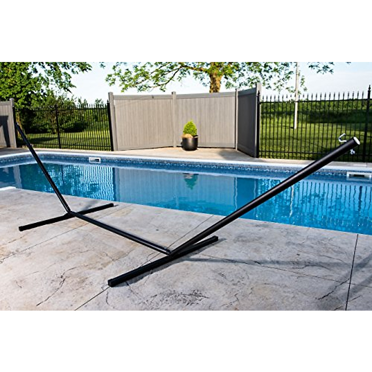 Vivere 15' Heavy Duty 3-Beam Hammock Stand, Black