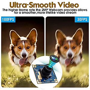 1080P USB Camera Module Wide Angle High Speed 2.1mm Lens PC Camera for Computer Mini UVC USB2.0 Lightburn Camera OV2710 USB Security Camera High Frame 100fps Web Camera Board for Raspberry Pi