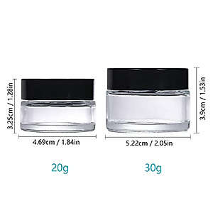 6 Pack 20ml Glass Cosmetic Jars,Empty Refillable Jars with Screw On Lids and White Liners,Cosmetic Containers Travel Cream Pots for Cosmetics,Powder,Lotion,Creams and Essential Oils