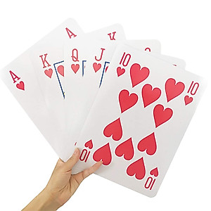Yuanhe Jumbo Giant Playing Card Deck - 8X11 Inch Large Oversized Cards - Super Big Game Theme Full Deck - For Kids, Adults, Casino Party Decorations