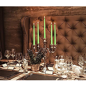 12 Pack Tall Taper Candles - 12 Inch Lime Dripless, Unscented Dinner Candle - Paraffin Wax with Cotton Wicks - 10 Hour Burn Time