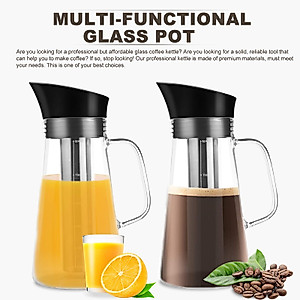 Hemoton Espresso Machine Espresso Machine Cold Brew Iced Coffee Maker and Tea Infuser with Spout Glass with Stainless Steel Filter Glass Pitcher 1200ml Stainless Steel Water Bottle Cold Brew Coffee