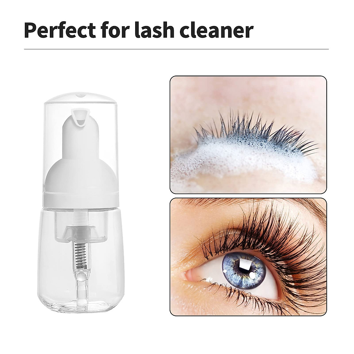 LONGWAY 1 oz Foam Pump Bottle(15PCS) Foaming Travel Pump Bottle for Lash Shampoo, Prolong Lash Cleanser,Hand Soap (30ml, Clear)