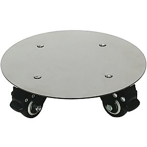 ZYCSKTL Plant Caddy with Wheels Heavy Duty Indoor Classic Round Flower Pot Tray with Movable Rollers, Outdoor Thick Stainless Steel Potted Base, Load-Bearing 80-150kg (Color : A, Size : 32cm)