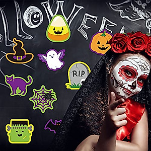 45 Pieces Halloween Bulletin Board Decoration Classroom Cutouts Pumpkin Spider Ghost Witch Hat Candy Cardboard Cutouts Set for DIY School Halloween Home Trick or Treat Party Decorations Supplies