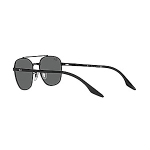 Ray-Ban RB3688 Square Sunglasses, Black/Dark Grey, 55 mm