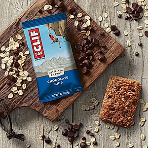 Clif Bar - Chocolate Chip - Made with Organic Oats - 10g Protein - Non-GMO - Plant Based - Energy Bars - 2.4 oz. (12 Pack)