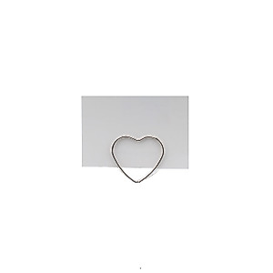TAODAN 20PCS Silver Table Number Holders Heart Shape Place Card Holder Playing Card Holders Table Picture Stands Mini Photo Holder for Wedding Birthday Bridal Baby Shower Party