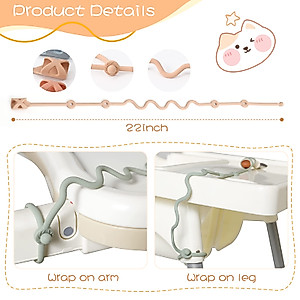 Baby Spoons Self Feeding 6 Month,SMAutoLife Toddler Utensils Holder Strap Food Grade Silicone Keep Fork and Spoon Off The Floor Great for Kids,Hook On High Chair(Orange)