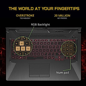 asus 2022 TUF A17 17.3'' 144Hz FHD Gaming Laptop, AMD Ryzen 5 4600H, NVIDIA GeForce GTX 1650, 16GB RAM, 512GB PCIe SSD, RGB Backlit Keyboard, Win 11 Pro, Bonfire Black, 32GB Snowbell USB Card