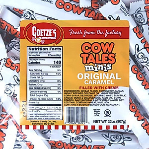 Goetze's Candy Vanilla Cow Tales Minis - 2 Pound Bag (32 Ounces) - Fresh from the Factory