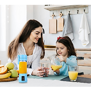 Juice Jet, Portable Blender, Mixer, USB Rechargeble, Personal Blender, Handheld Blender, Travel, Gym, Home, Outdoor, Office (Blue)