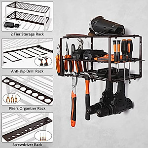 BSRHOME Power Tool Organizer Heavy Duty Tool Shelf Organizer | Wall Mounted Garage Storage Rack for Handheld & Power Tools | Perfect for Father's Day