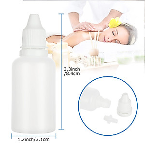 AKOLAFE 100PCS 30ml Plastic Empty Liquid Dropper Bottles with Caps 1oz Refillable Ldpe Plugs Essential Oil Bottle Container Empty Squeezable Liquid Dropper Bottle for Travelers