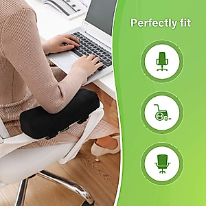 LargeLeaf Extra Thick 2 inches Chair armrest Cushions Elbow Pillow Pressure Relief Office Chair Gaming Chair armrest with Memory Foam armrest Pads 2-Piece Set of Chair (Black)