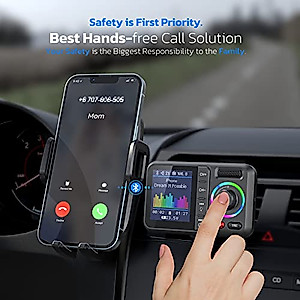 Nulaxy KM28 Bluetooth FM Transmitter for Car & SC03S USB C Car Charger