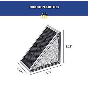 YHXGLJDKA LED Solar Step Lights Outdoor Stair Lights, 6-Pack Wireless Security Lights Auto ON/Off, IP67 Waterproof Lights for Garden Backyard Garage Stair Step(Warm White)