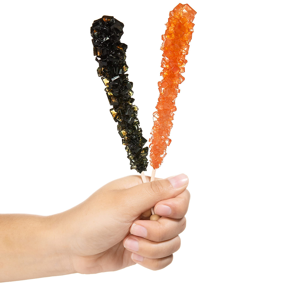 Candy Envy - Halloween Rock Candy Sugar Sticks - 10 Indiv. Wrapped - Black & Orange