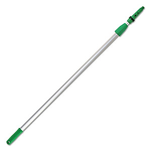 Unger EZ250 Opti-Loc Aluminum Extension Pole, 8ft, Two Sections, Green/Silver