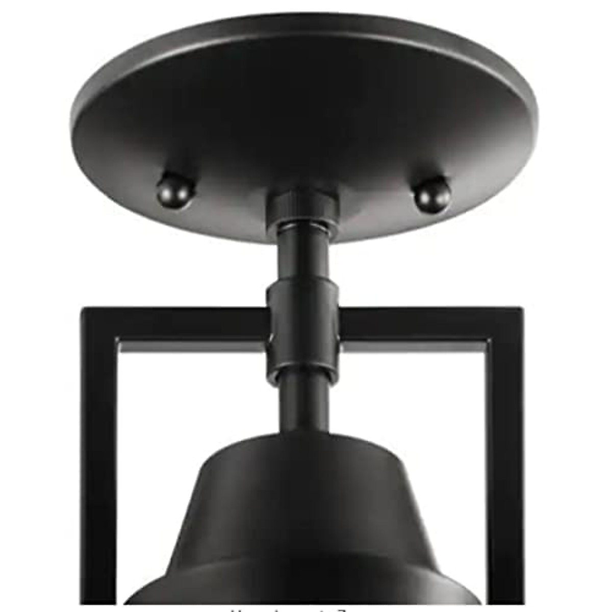 Hampton Bay Wilhelm 12 in. 1-Light Black Farmhouse Semi-Flush Mount Kitchen Ceiling Light Fixture