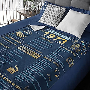 Shanfeirui 50th Birthday Gifts for Women, 50th Birthday Gifts for Men, 50th Birthday, 50th Wedding, 50th Wedding Ideas, Back in 1973 Gifts Blanket 50 × 60 inches