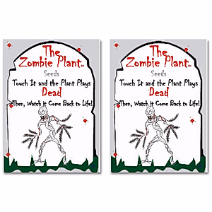 Zombie Plant Seed Packets (2) Grow Your Real Live Zombie Plant. Watch it"Play Dead" When Touched! Supplies for Zombie Themed Birthday. Plant Zombie Seeds as an Activity. Great Stocking Stuffer!